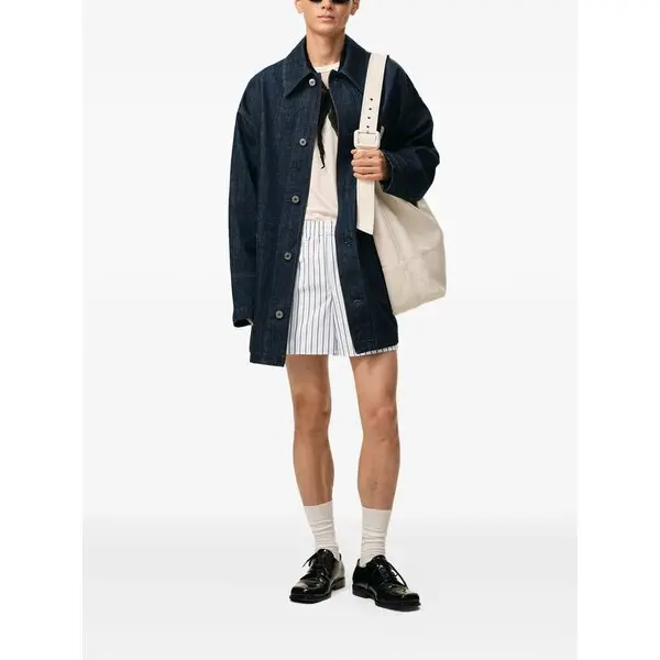 AMI Paris Striped Cotton Bermuda Shorts