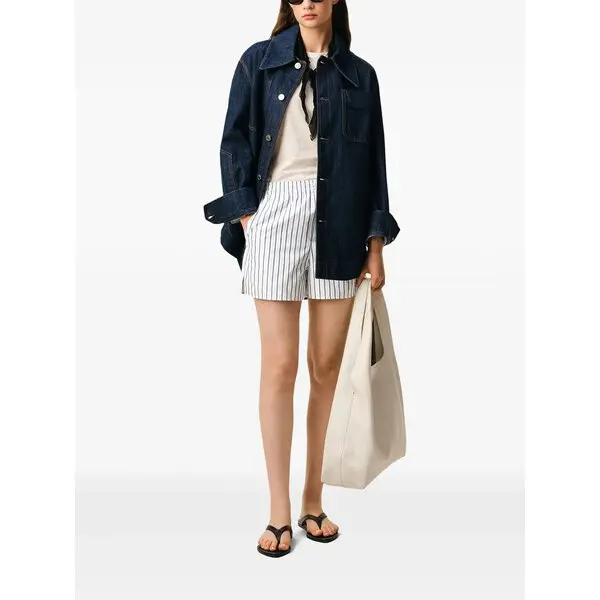 AMI Paris Striped Cotton Bermuda Shorts