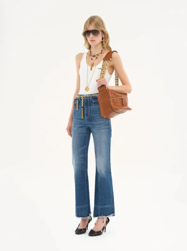 Chloé White Cotton Embroidered Logo Tank Top - Multicolor