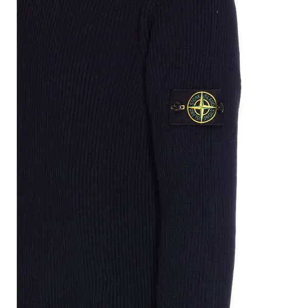Stone Island Ribbed Wool Turtleneck Sweater