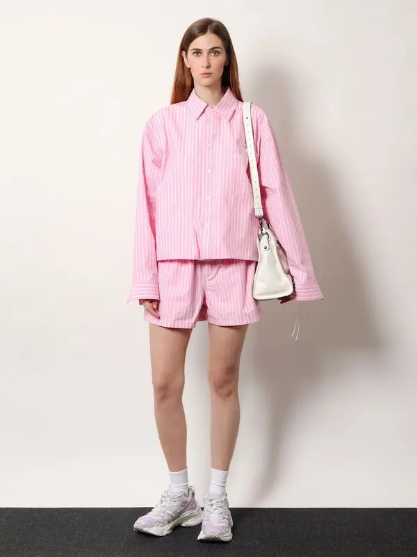 Balenciaga Cotton Boxer Shorts With Pinstripe Pattern