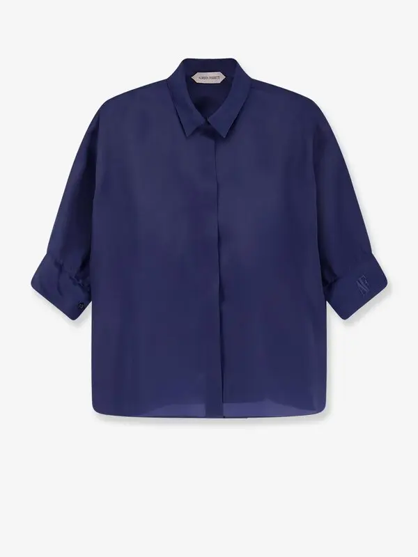 Alberta Ferretti Silk Shirt With Embossed Monogram - Multicolor