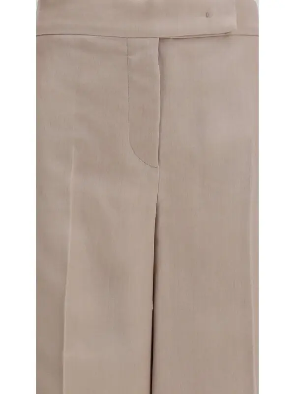 Max Mara Silk Wide-leg Trousers - Cream