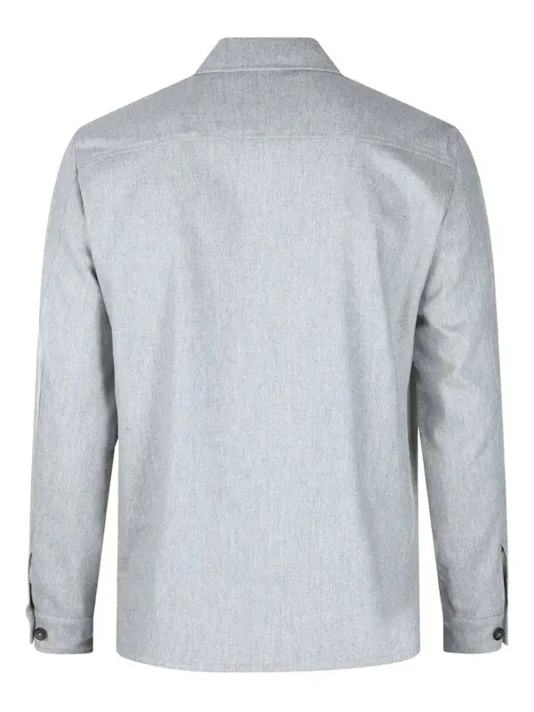 Eleventy Shirt Jacket With Patch Pockets - Gray