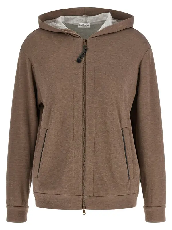 Brunello Cucinelli Monile Embroidered Pocket Hoodie - Brown