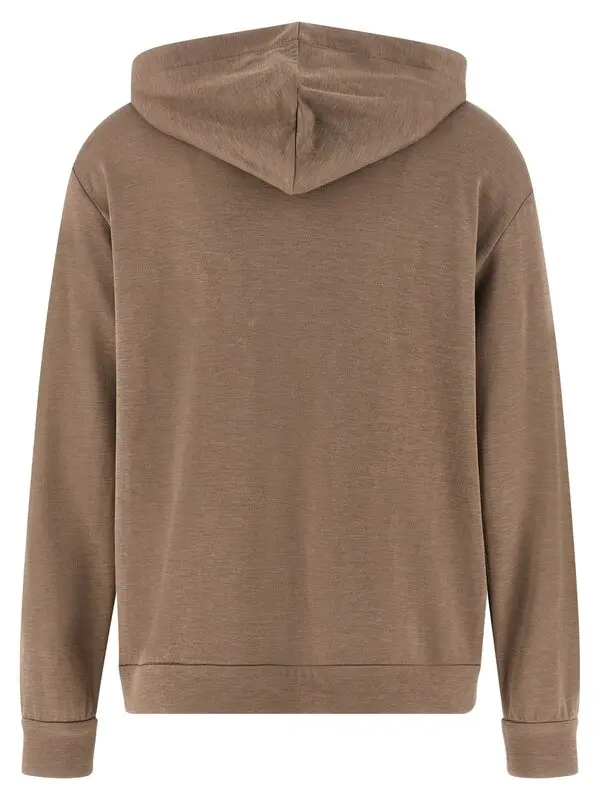 Brunello Cucinelli Monile Embroidered Pocket Hoodie - Brown