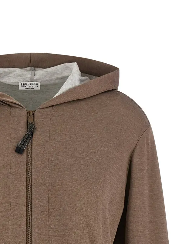 Brunello Cucinelli Monile Embroidered Pocket Hoodie - Brown