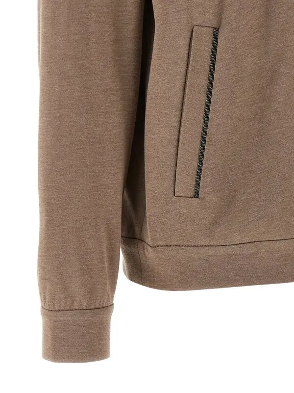 Brunello Cucinelli Monile Embroidered Pocket Hoodie - Brown