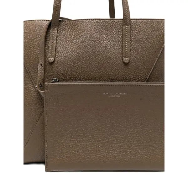 Brunello Cucinelli Leather Shoulder Bag - Brown