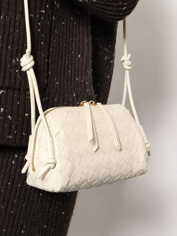 Bottega Veneta Concert Pouch Leather Crossbody Bag With Intrecciato Motif - Multicolor