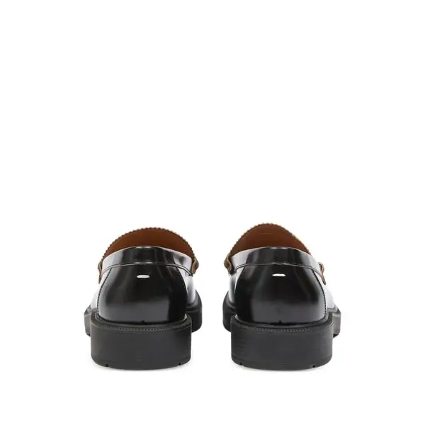 MAISON MARGIELA Leather Penny Strap Loafers - Black