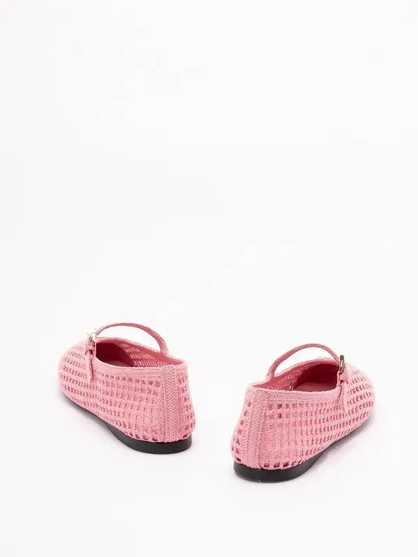 Prada Cotton Crochet Mary Jane Flats