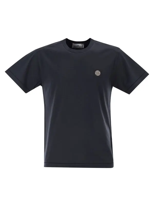 Stone Island Slim Fit T-shirt With Compass Patch - Blue