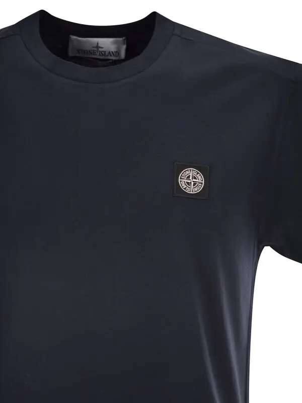 Stone Island Slim Fit T-shirt With Compass Patch - Blue
