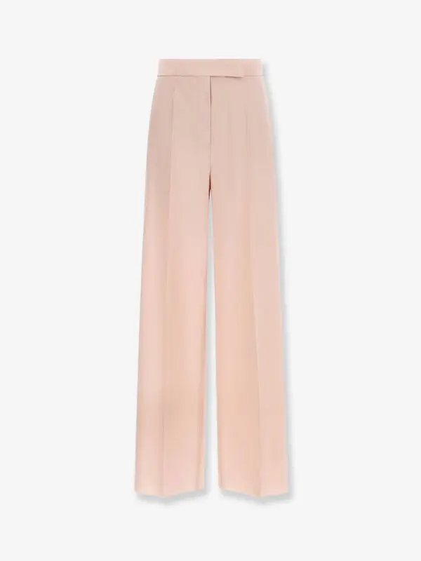 Max Mara Virgin Wool, Silk, And Mohair Wide Leg Trousers