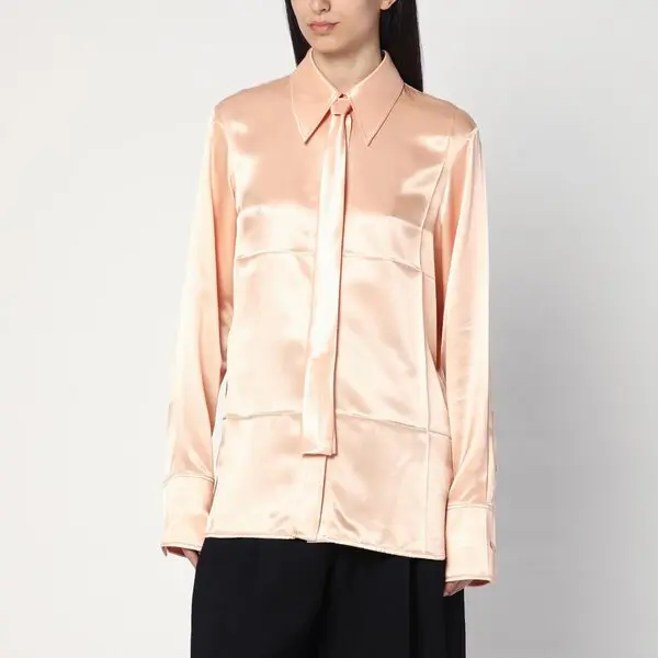 JIL SANDER Shiny Viscose Blend Shirt With Tie