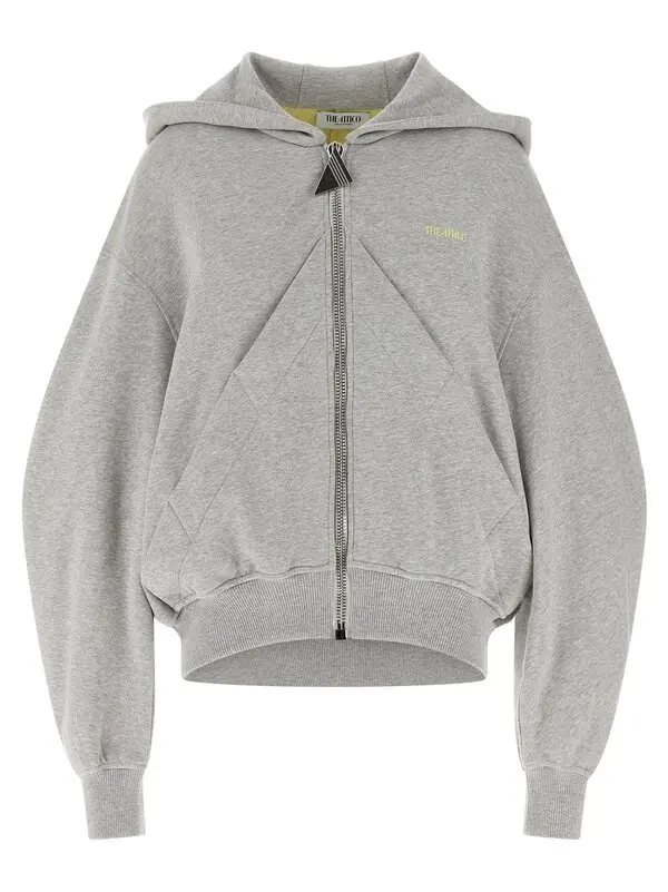 Attico Logo Embroidered Zip-up Fleece Hoodie