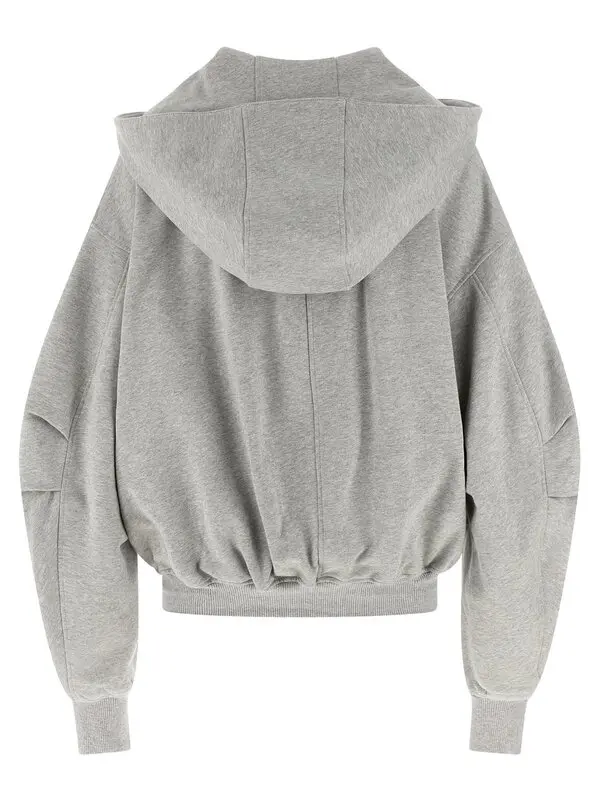 Attico Logo Embroidered Zip-up Fleece Hoodie