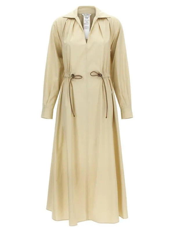 Max Mara Long Cotton Poplin Chemisier Dress - Cream