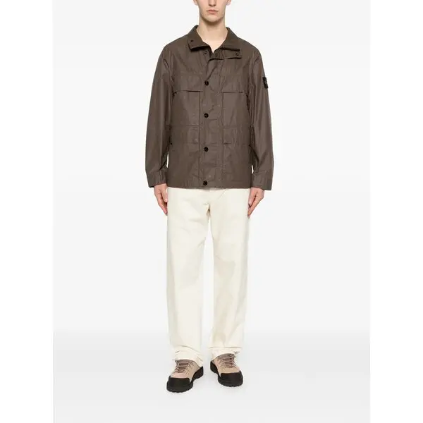 Stone Island High Neck Logo Patch Jacket