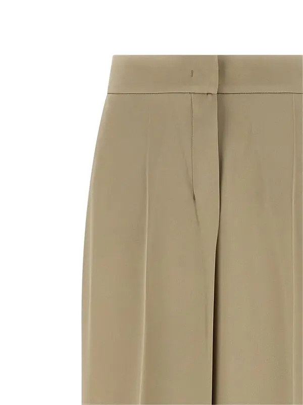 Max Mara Mxepalanca" Wide Leg Silk Trousers - Cream