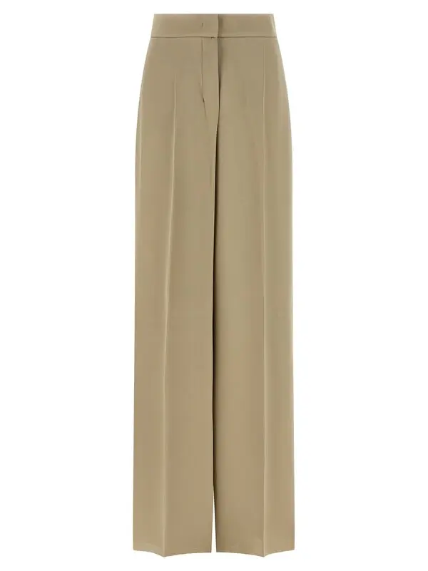 Max Mara Mxepalanca" Wide Leg Silk Trousers - Cream