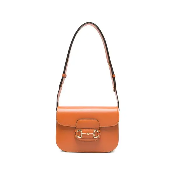 Gucci Shoulder Bag With Horsebit Detail - Orange