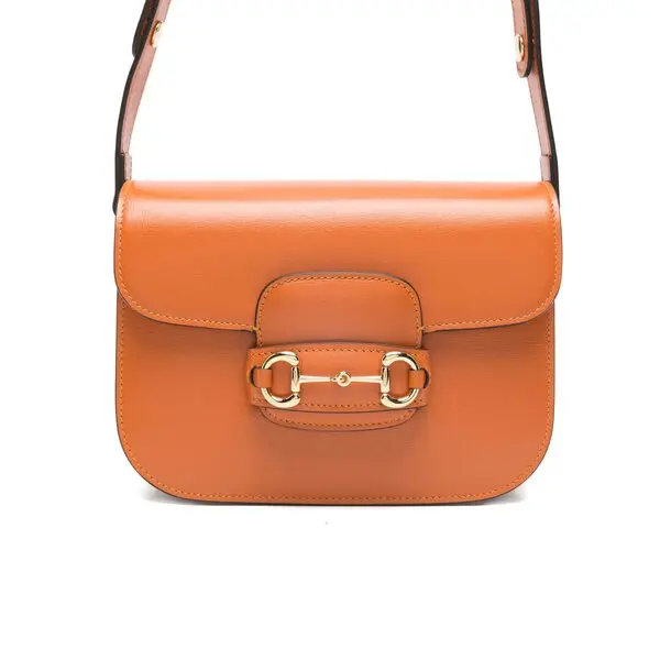 Gucci Shoulder Bag With Horsebit Detail - Orange