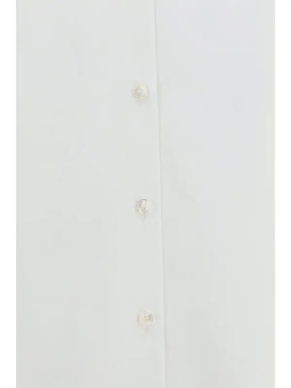 Alaïa Layered Shirt With High Neckline And Button Closure - White