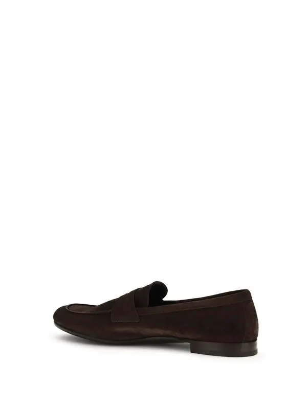 Prada Suede Loafers With Logo Detailing - Brown