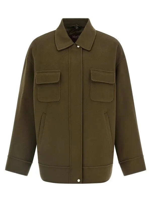 Max Mara Wool Silk Padded Coat With Removable Vest