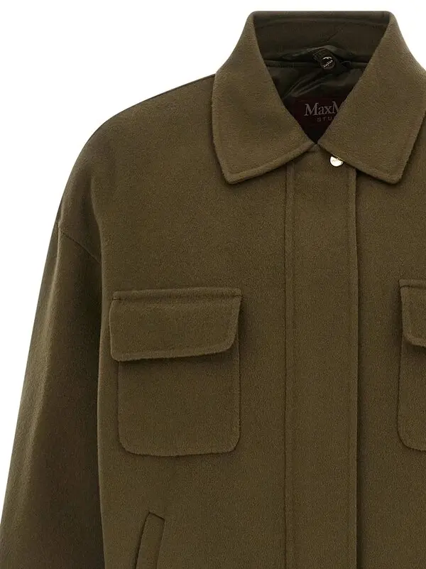 Max Mara Wool Silk Padded Coat With Removable Vest