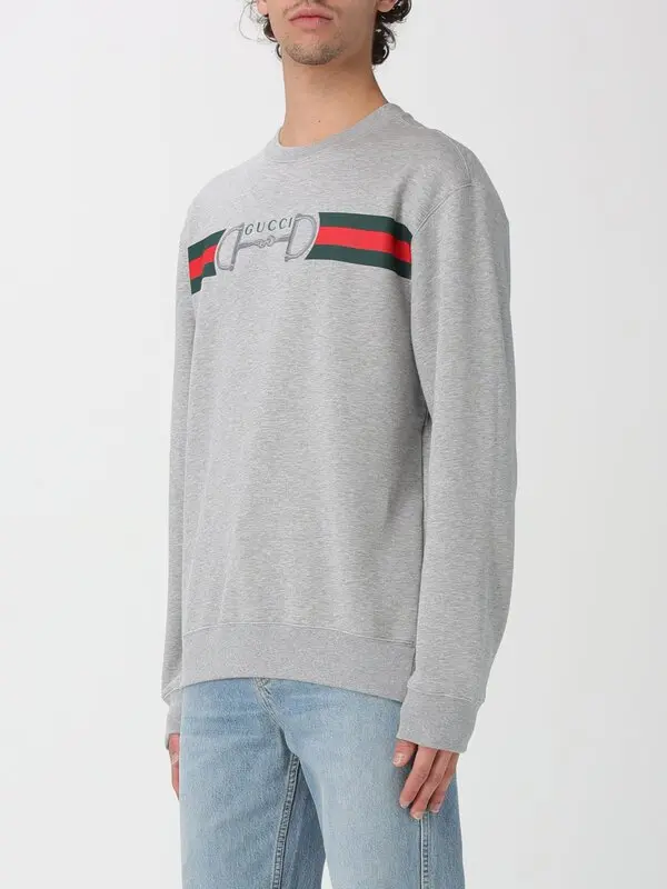 Gucci Sweatshirt With Embossed Logo - Gray