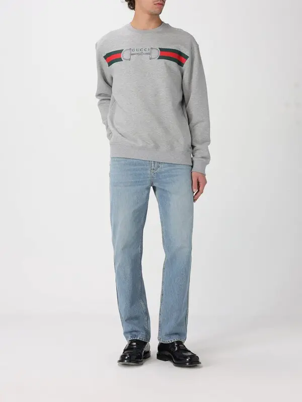 Gucci Sweatshirt With Embossed Logo - Gray