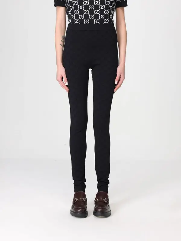 Gucci Monogram Viscose Mix Pants - Black