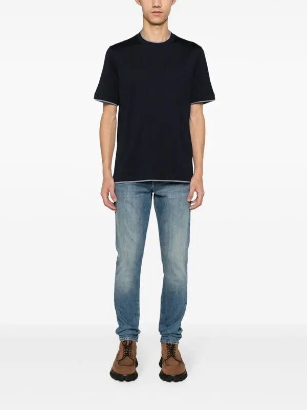 Brunello Cucinelli T-shirt With Faux-layering - Multicolor