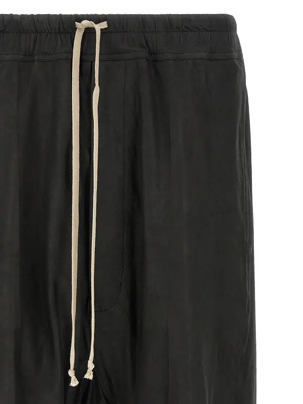 Rick Owens Rick S Pods' Nappa Leather Bermuda Shorts - Black