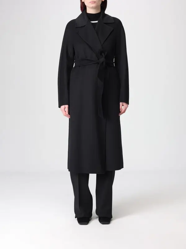 Max Mara Wool, Silk, And Cashmere Coat - Black