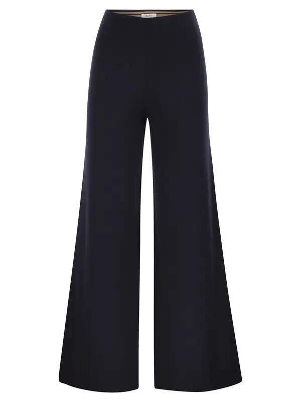 Max Mara Viscose Crêpe Knit Trousers - Blue