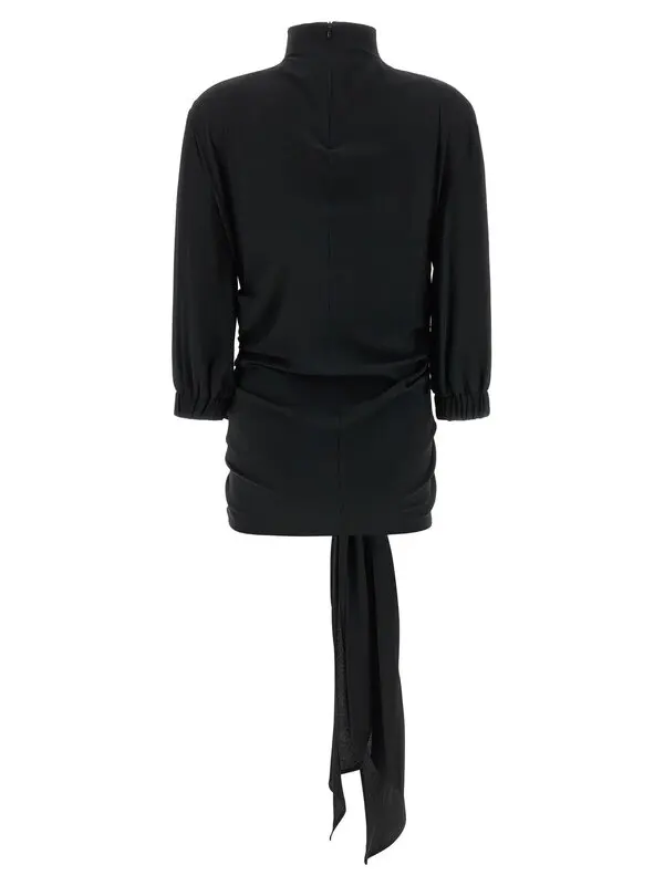 Attico Sash Detail High Neck 3/4 Sleeve Top