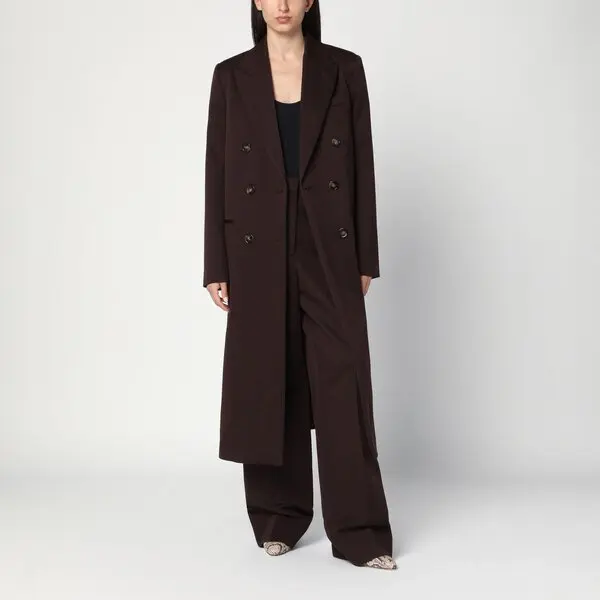 Stella McCartney Double-breasted Wool Coat - Brown