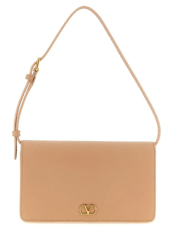 Valentino Garavani Vlogo Signature Grainy Leather Shoulder Bag