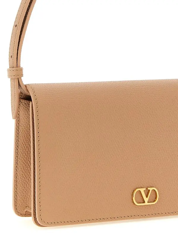 Valentino Garavani Vlogo Signature Grainy Leather Shoulder Bag