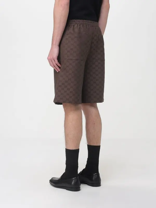 Gucci Monogrammed Linen Blend Shorts