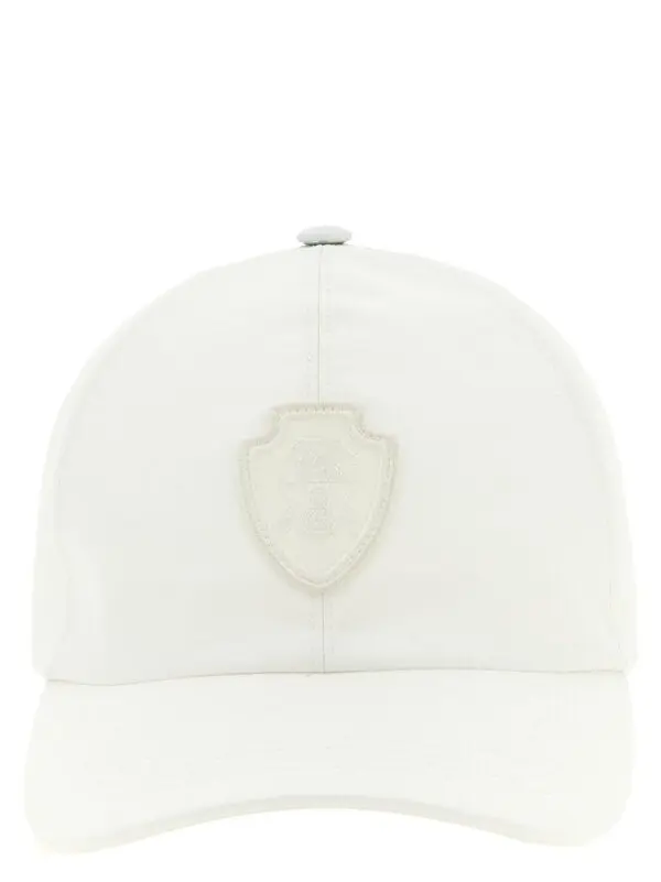 Brunello Cucinelli Heraldic Coat Of Arms Cap - White