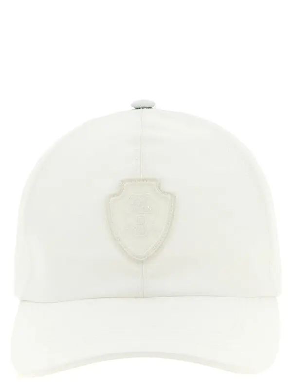 Brunello Cucinelli Heraldic Coat Of Arms Cap - White