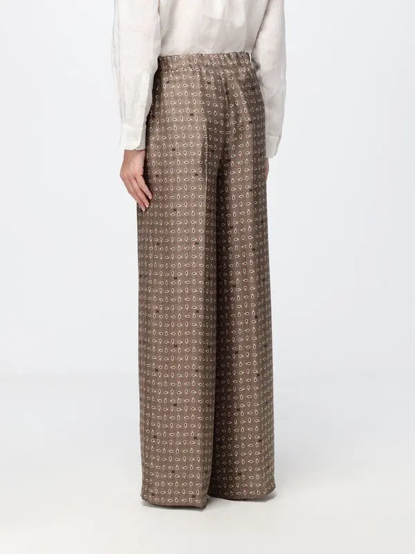 Max Mara Printed Wide Leg Trousers - Brown