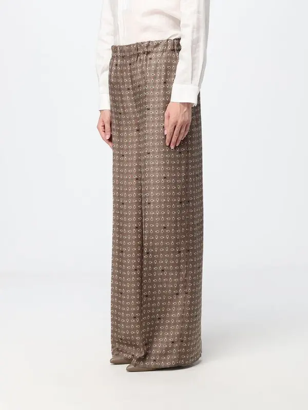 Max Mara Printed Wide Leg Trousers - Brown