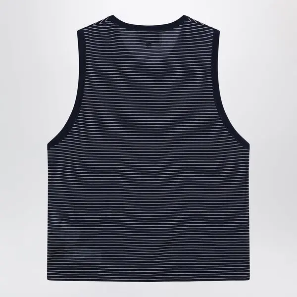 Ami Striped Tank Top Ink/white With Logo