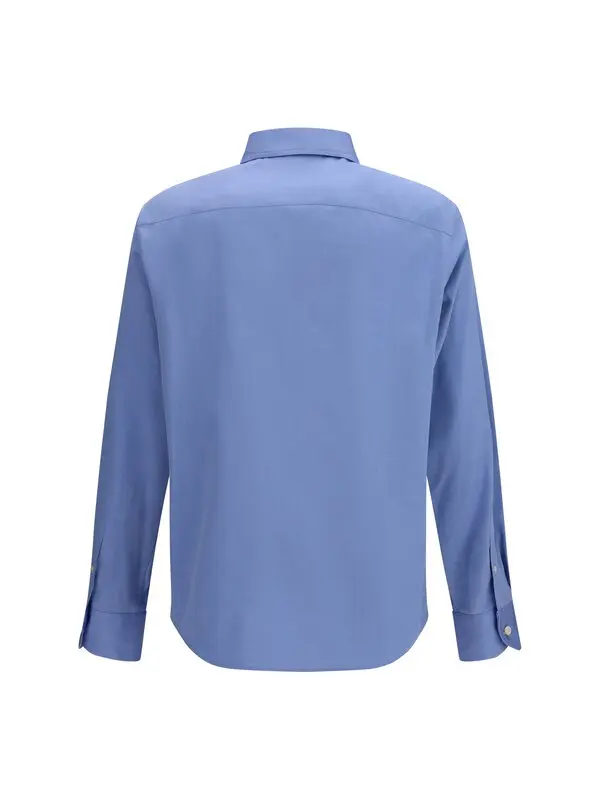 Valentino Garavani Lightweight Cotton Shirt With Vgold - Blue